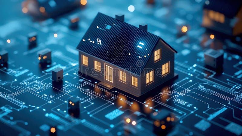 Stylized House Model Merging with Digital Lines Representing Future ...