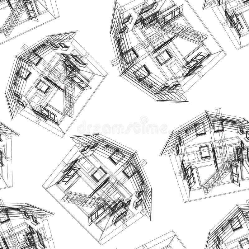 Stylized house pattern stock vector. Illustration of element - 31094934