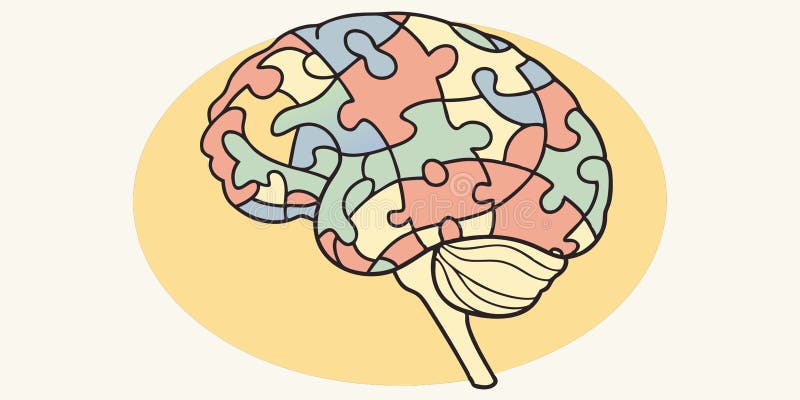 Human Brain As a Colorful Puzzle, Mind and Cognition, Vector Design ...