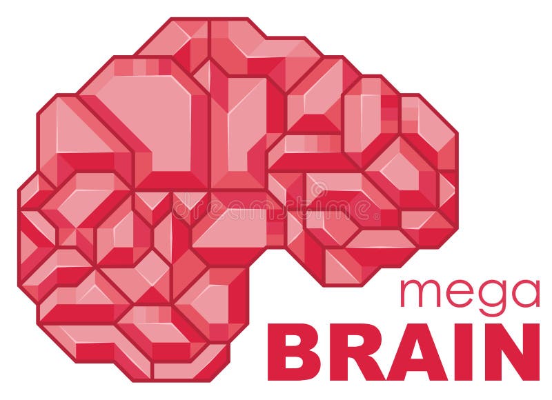 Stylized of the Human Brain, Side View. Mind Logo / Icon, Vector ...