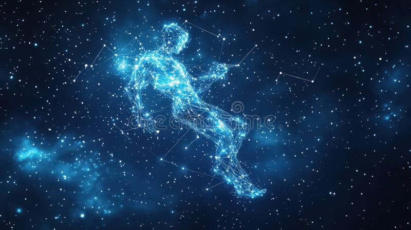 Celestial Human Form Composed of Starlight and Connections Stock ...