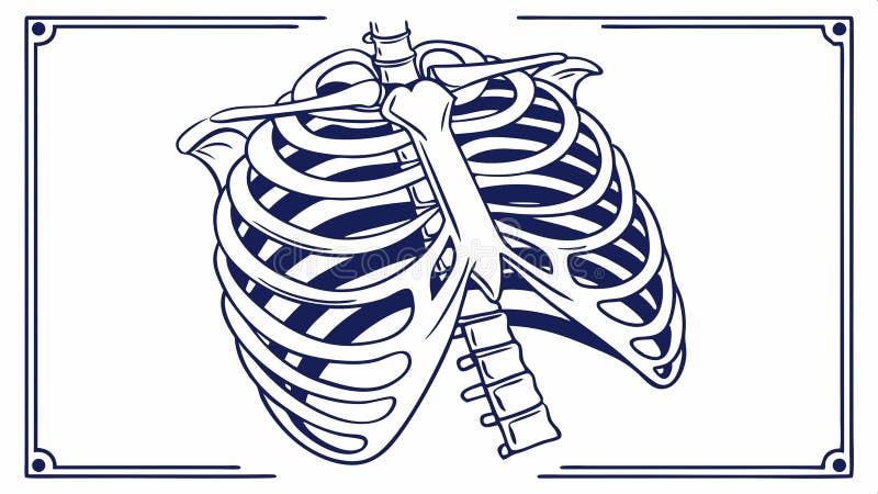 Stylized Human Rib Cage Illustration Anatomical Graphic Element Vector ...