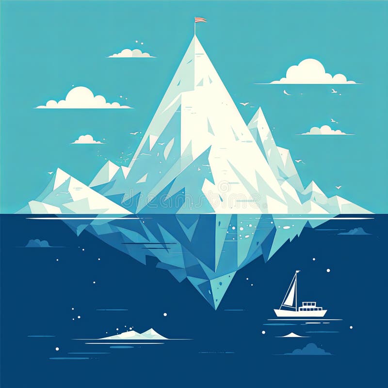 Iceberg Illustration Symbolizing Hidden Depths and Complexity Stock ...
