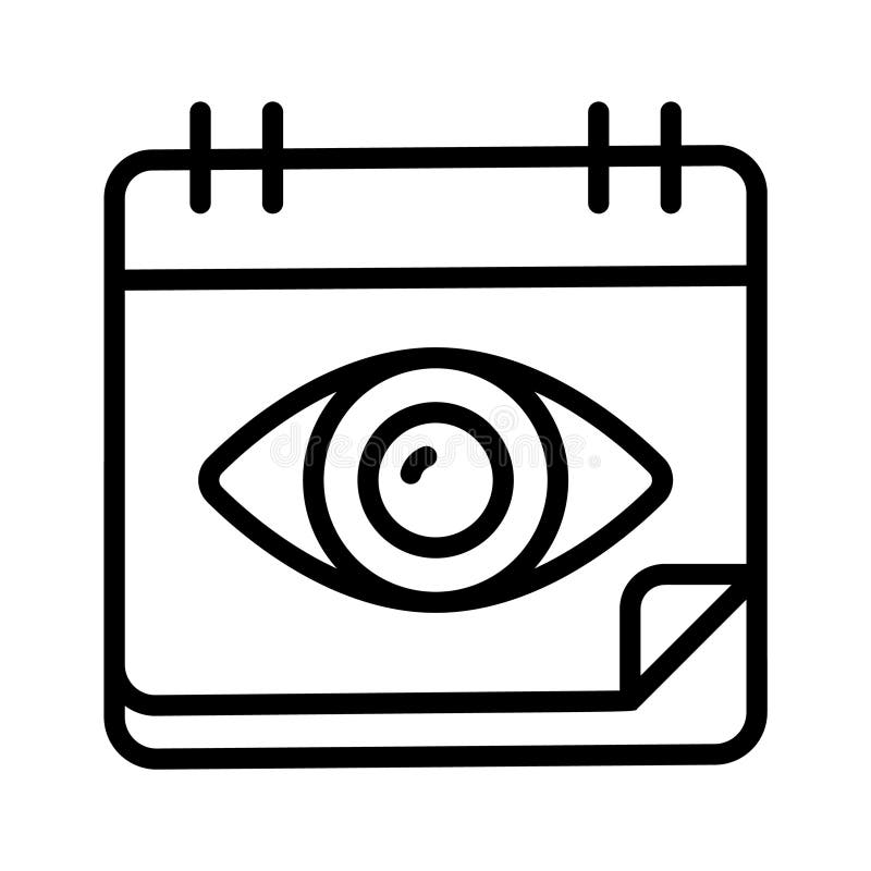 A Stylized Icon of a Calendar with an Eye in the Center Stock ...