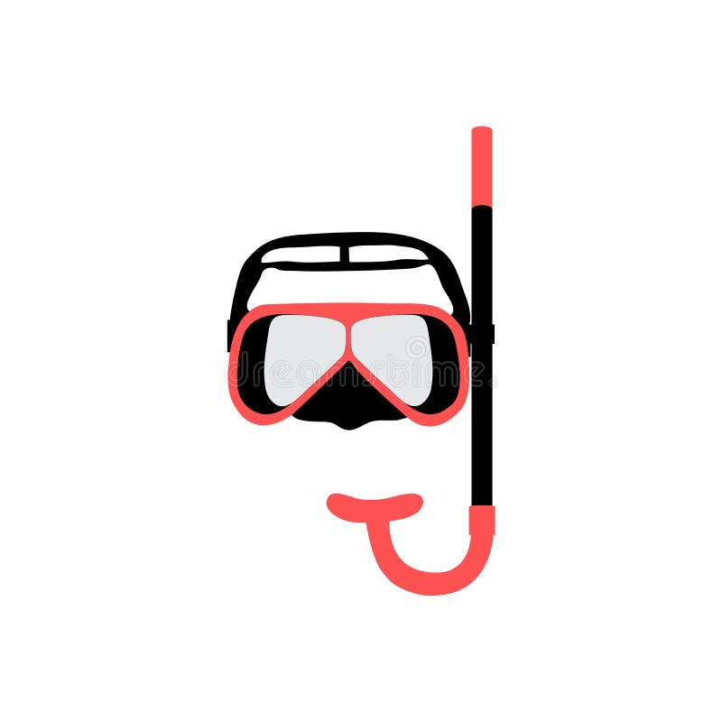 Stylized Icon of a Colored Mask and Tube for a Scuba Diving on a Stock ...