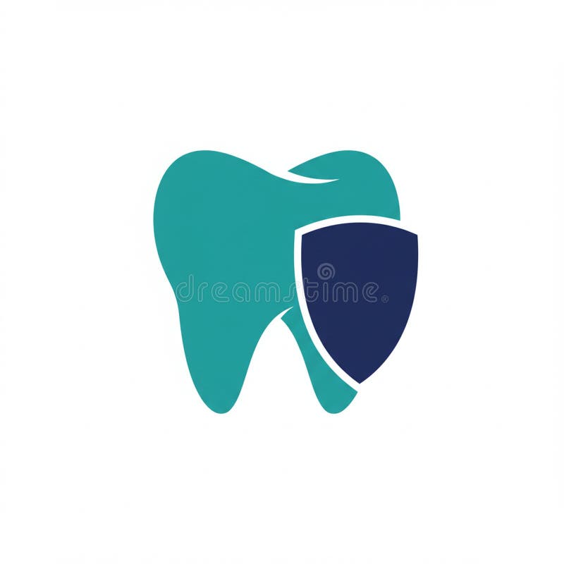 A Stylized Icon Features a Teal-colored Tooth Silhouette with a Dark ...