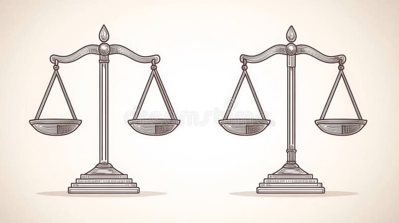 The Stylized Icon Features a Weighing Scale in Minimalist Line Design ...