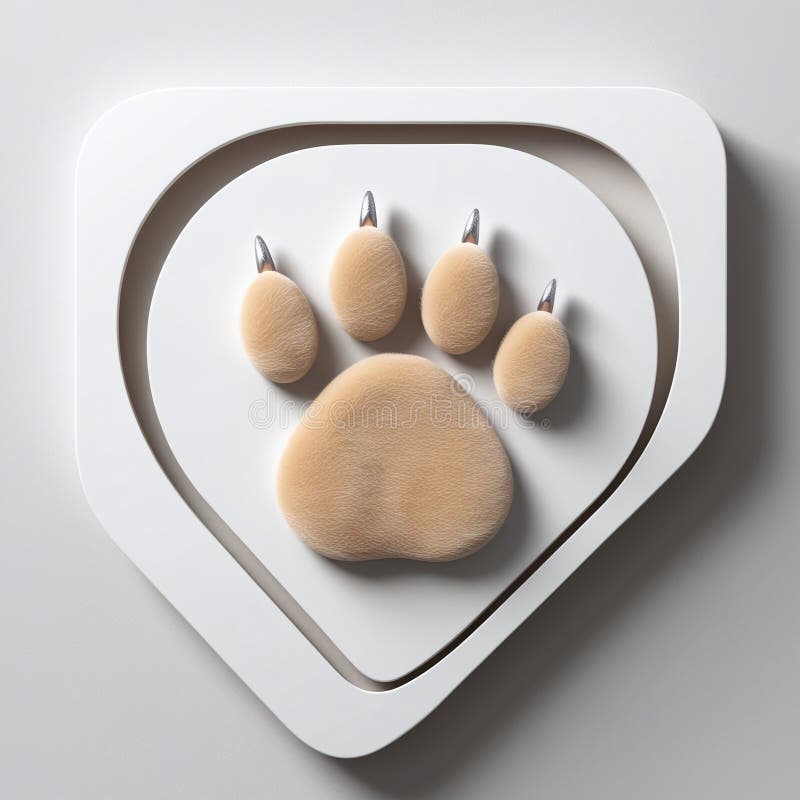 A Stylized Icon Featuring a Cats Paw Elevated Stock Illustration ...