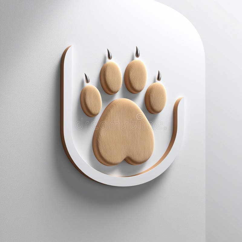 A Stylized Icon Featuring a Cats Paw Elevated Stock Illustration ...