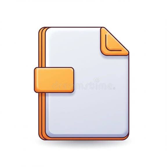 A Stylized Icon of a Page or Document Featuring a White Surface with ...