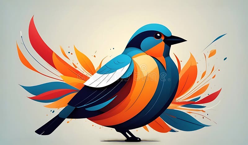 A Stylized Illustration of an Abstract Bird, Ai Generated. Stock ...