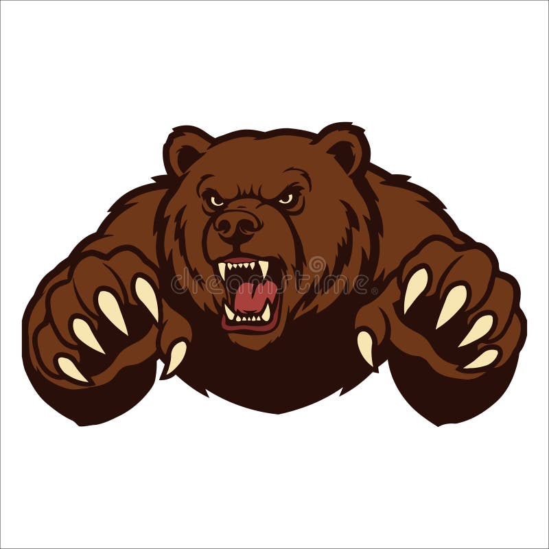 Aggressive Brown Bear with Its Mouth Open, Showing Sharp Teeth and ...