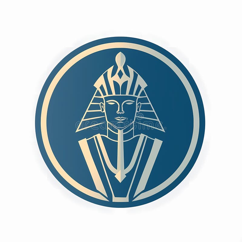 Stylized Illustration of an Ancient Egyptian Pharaoh in a Circular ...