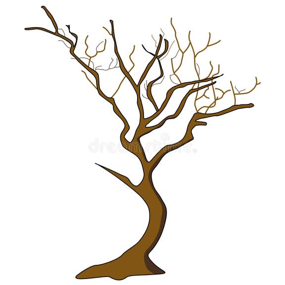 Stylized Illustration of a Bare Tree. Cartoon Dry Tree Stock Vector ...