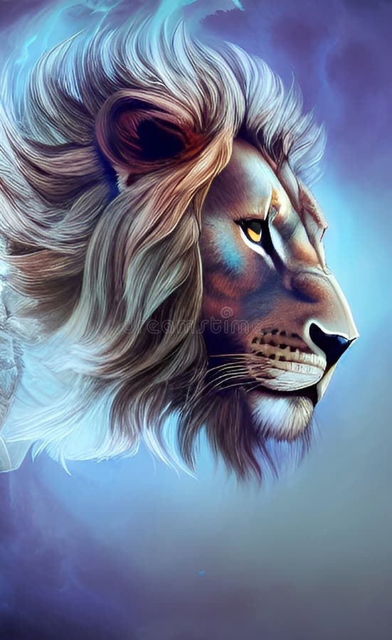 Stylized Illustration of a Beautiful Lion Head 3 Stock Illustration ...
