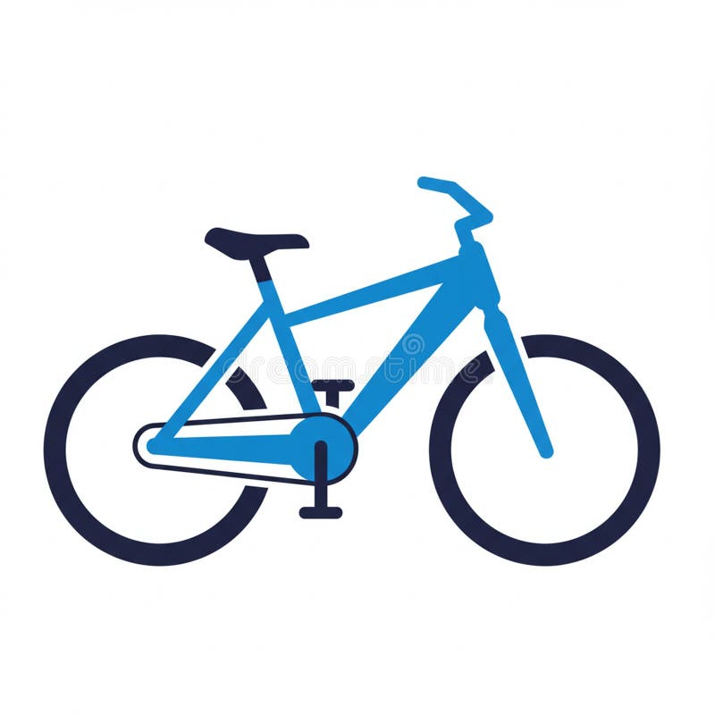 Stylized Illustration of a Bicycle on a White Background. it Features a ...