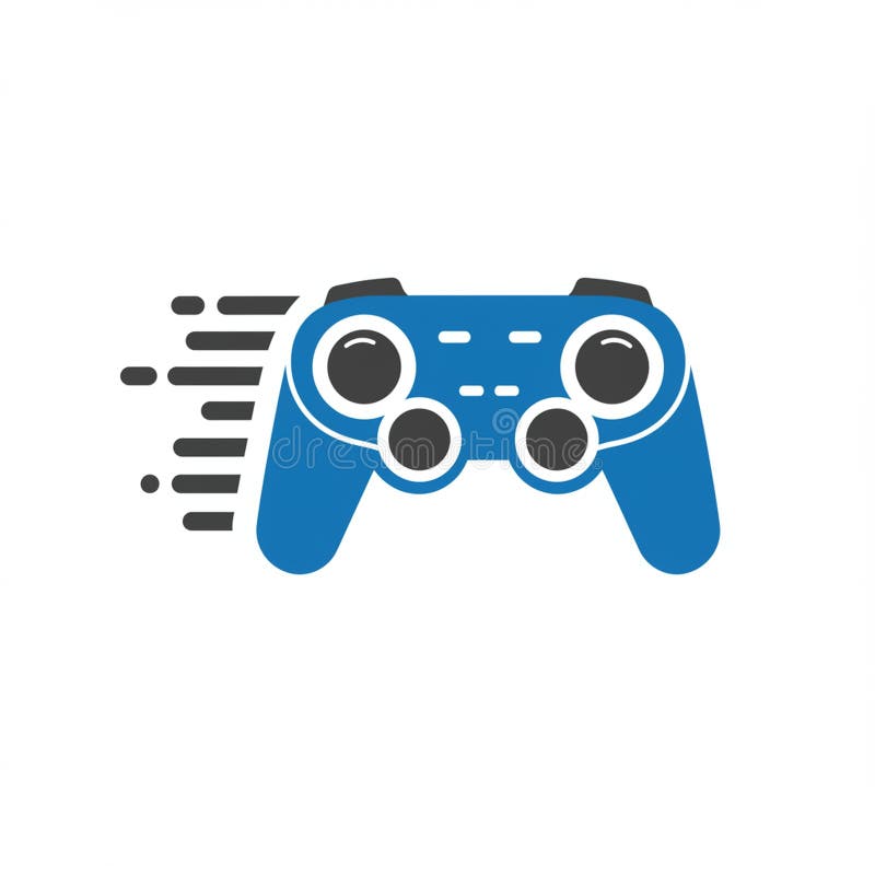 A Stylized Illustration of a Blue Video Game Controller. the Design ...