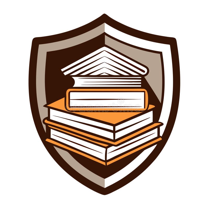 Book Stack Shield: Education, Learning, and Knowledge Symbol Stock ...