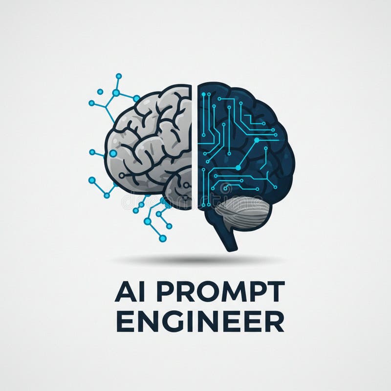 Stylized Illustration of a Brain, Divided in Half. the Left Side ...