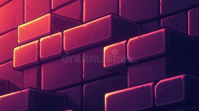 A Stylized Illustration of a Brick Wall with a Gradient Color Scheme ...