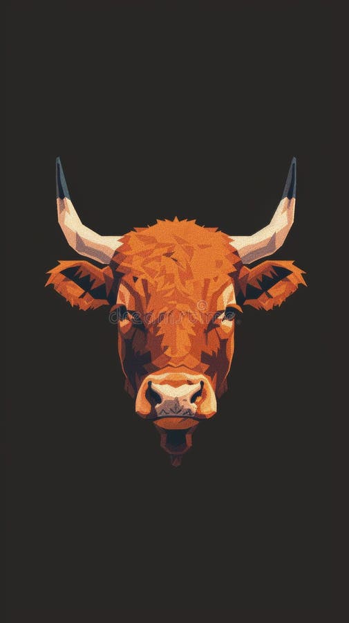 Stylized Illustration of a Bull Stock Photo - Image of poster, graphic ...