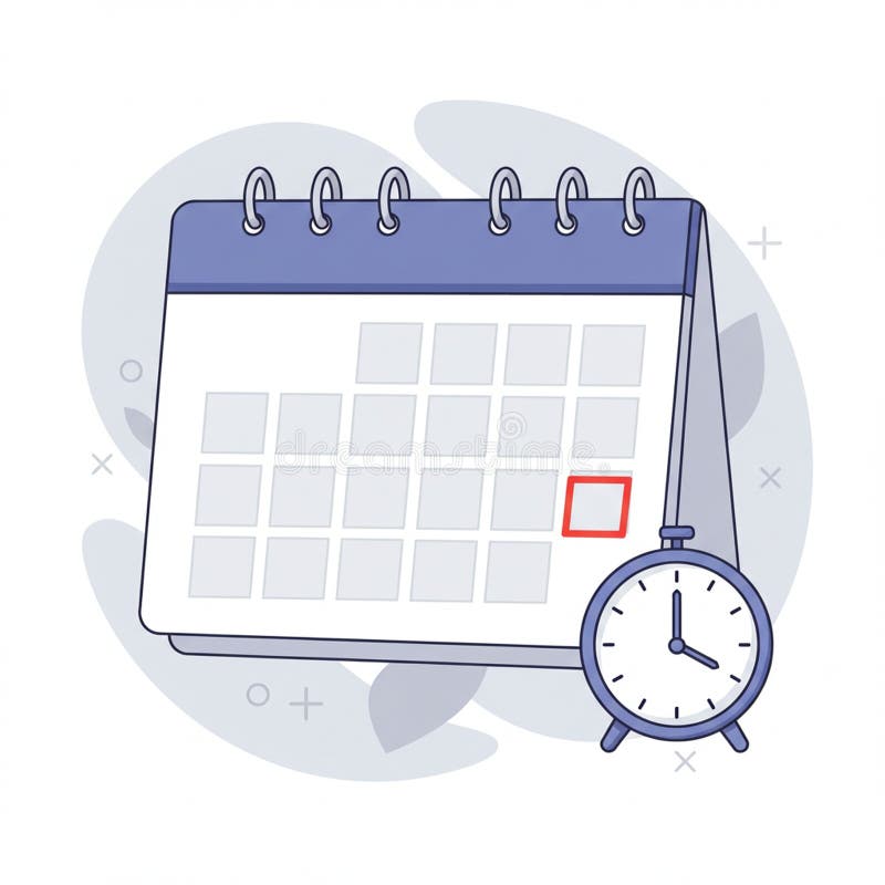 A Stylized Illustration of a Calendar with a Highlighted Red Square ...