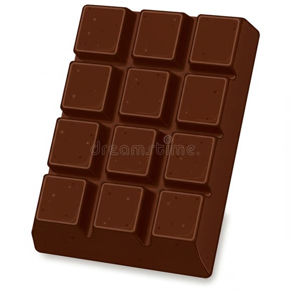 A Stylized Illustration of a Chocolate Bar Featuring a Grid of Twelve ...