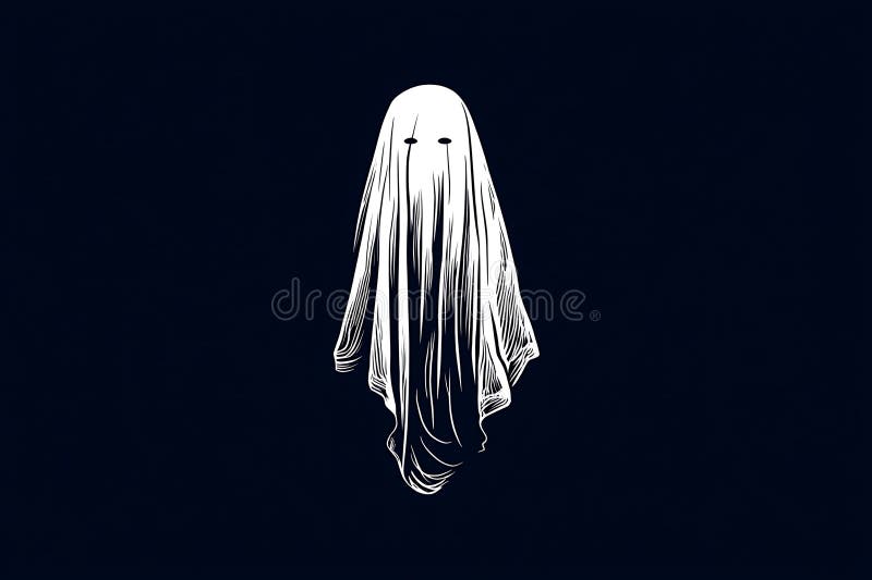 A Stylized Illustration of a Classic Ghost is Depicted, Featuring a ...