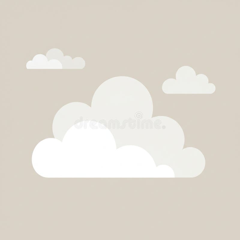 Stylized Illustration of Clouds Against a Beige Background. the Design ...