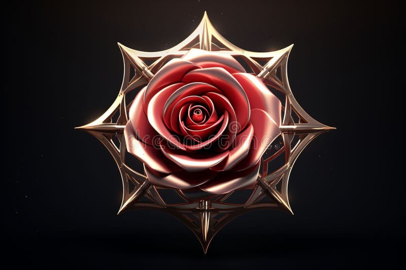Stylized Illustration of a Comp Rose with Star Stock Illustration ...