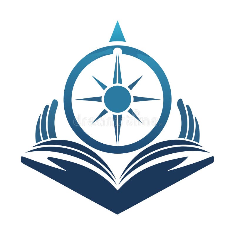 Compass, Book, and Hands Icon - Guidance, Education, and Protection ...