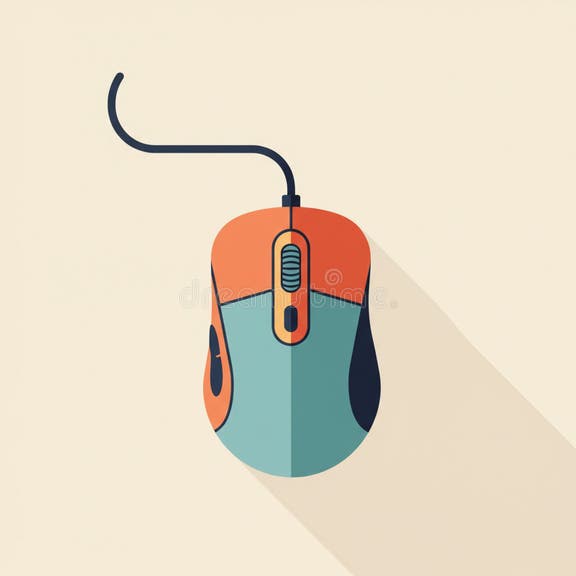 Stylized Illustration of a Computer Mouse with a Simplistic Design. the ...