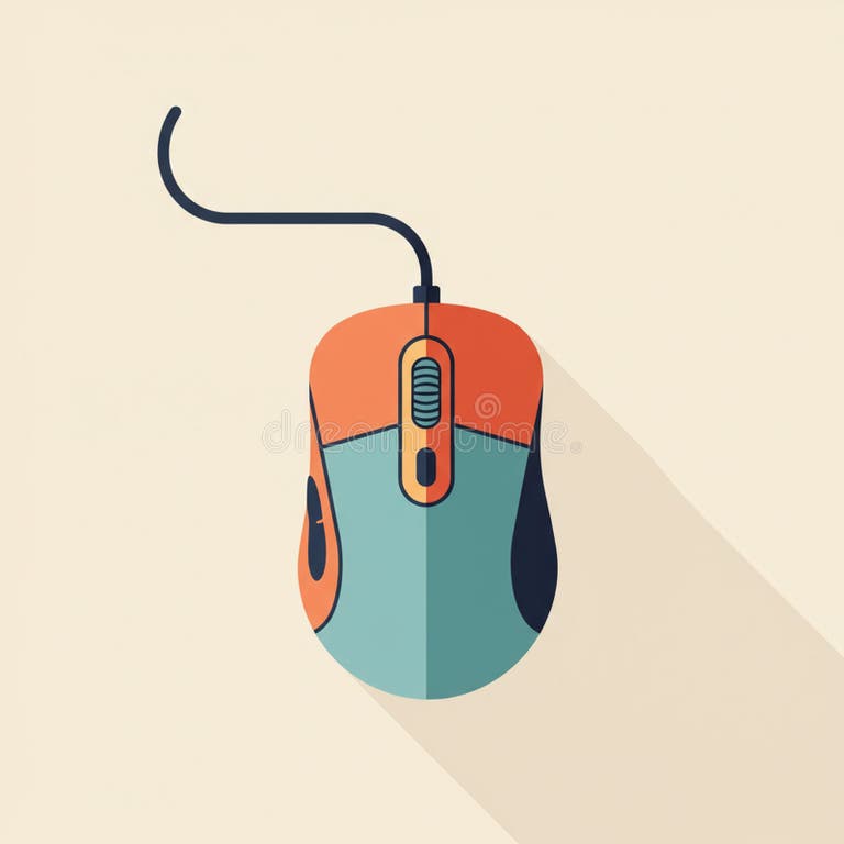 Stylized Illustration of a Computer Mouse with a Simplistic Design. the ...