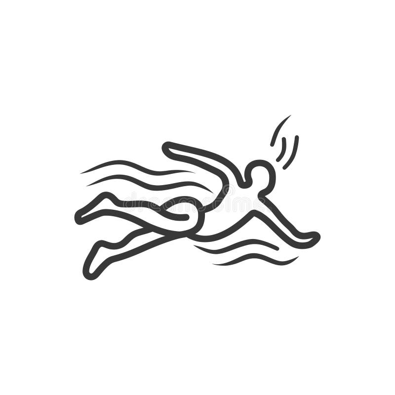 Abstract Line Art of a Person Flying Dynamic Movement Illustration ...