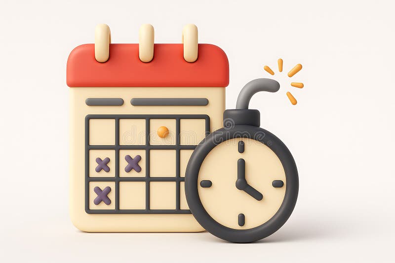 A Stylized Illustration Depicting Time Urgency Featuring a Calendar and ...