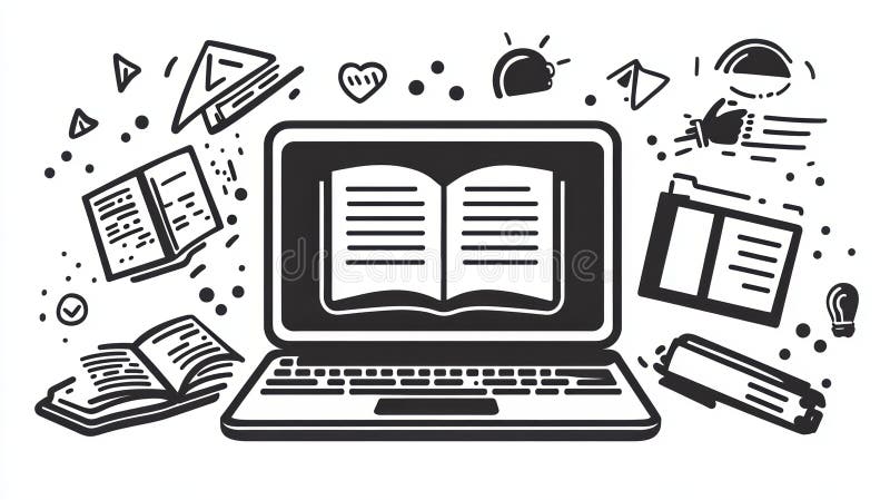 Online Education Concept stock illustration. Illustration of computer ...