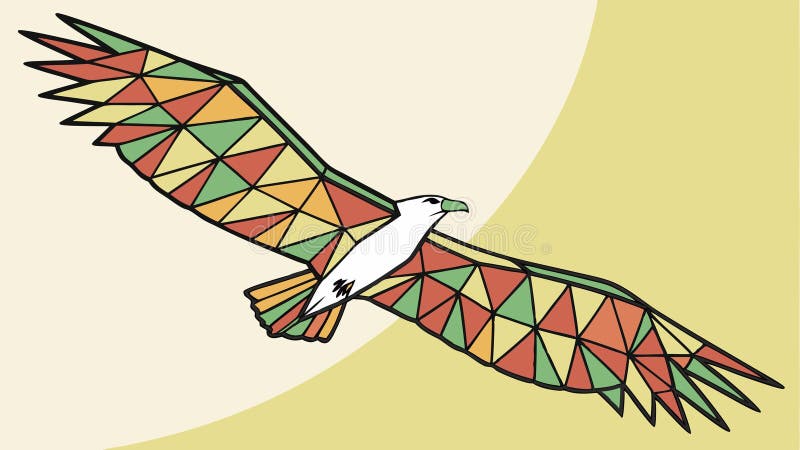 Stylized Eagle Illustration with Geometric Patterns. Power and Nature ...