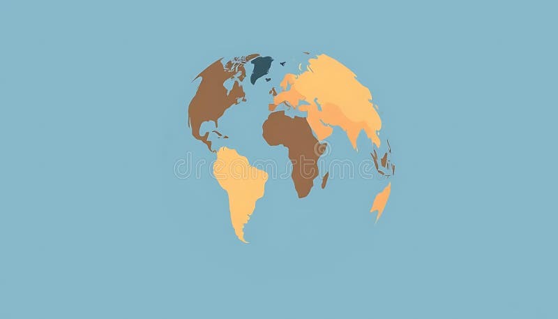 Simplified World Map stock illustration. Illustration of download ...