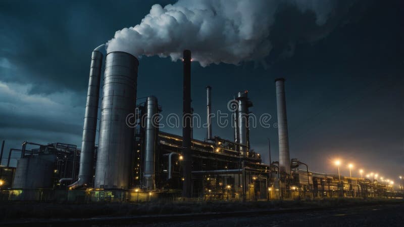 A Stylized Illustration of a Factory Stock Illustration - Illustration ...