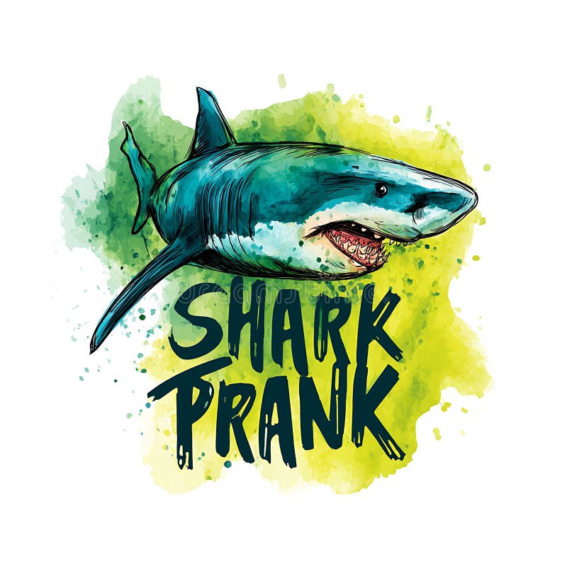 A Stylized Illustration Features a Great White Shark (*Carcharodon ...