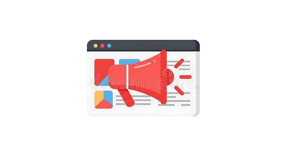 A Stylized Illustration Features a Web Browser Window with a Prominent ...