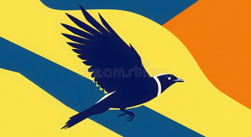 Abstract Bird in Flight on Vibrant Geometric Background Stock ...