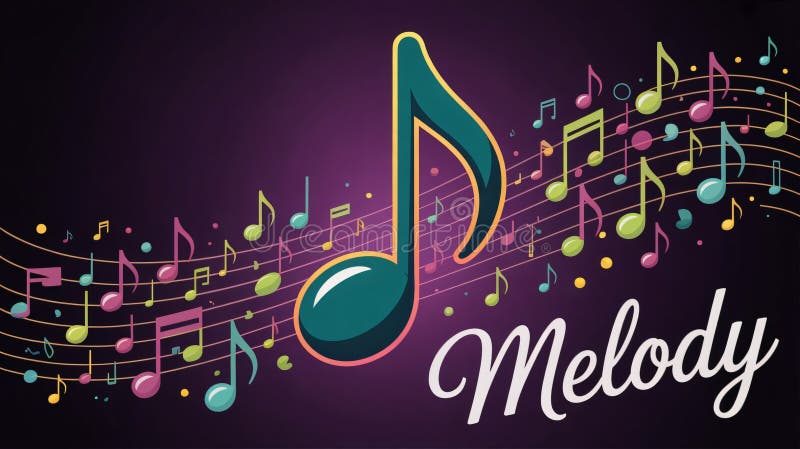 Vibrant Musical Notes and Melody Design Stock Illustration ...