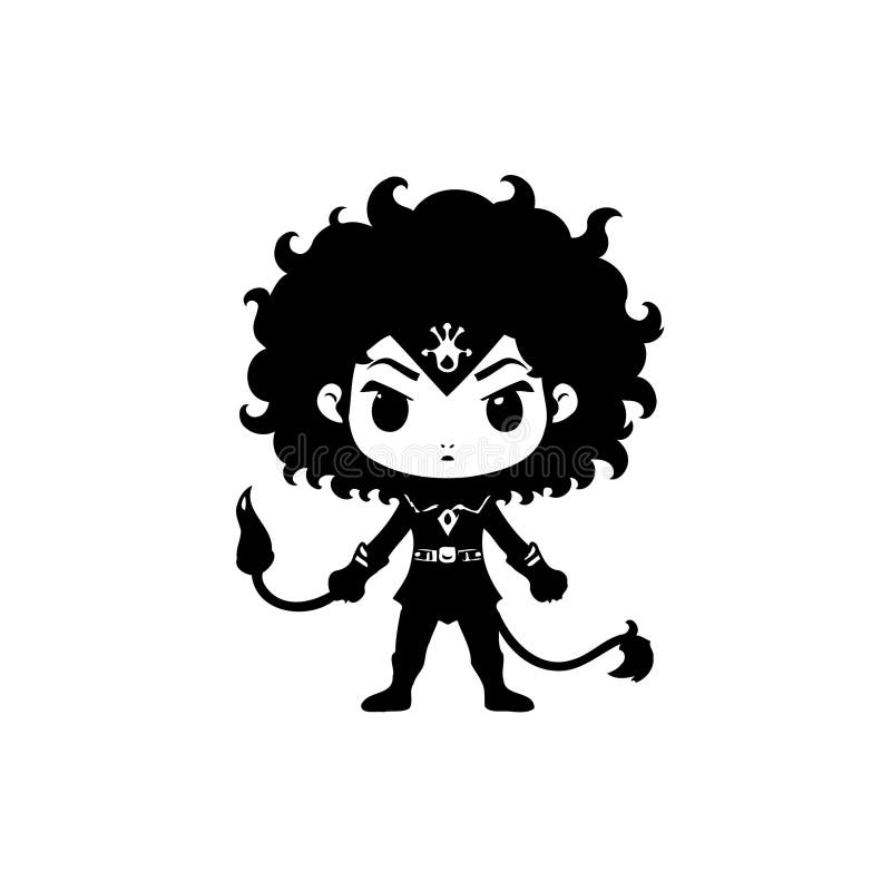 Stylized Black and White Illustration of a Mythical Creature, a Fierce ...