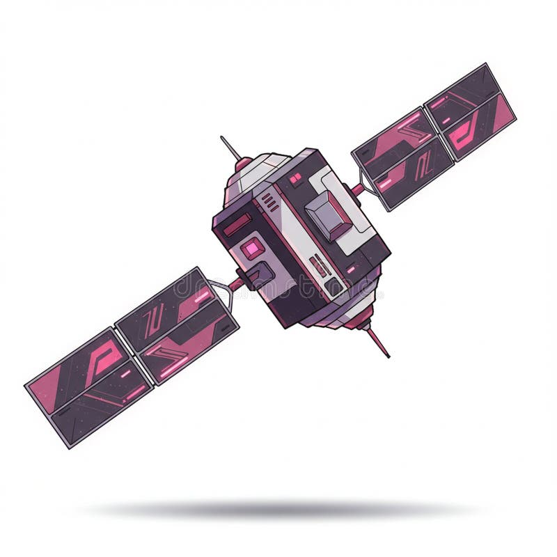 A Stylized Illustration of a Fictional Satellite in Space. the ...