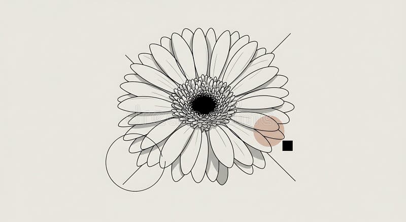 Stylized Illustration of a Flower, Possibly a Gerbera Species ...