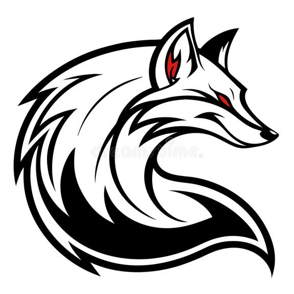 Stylized Fox Head Logo Design with Bold Lines and Sharp Features for ...