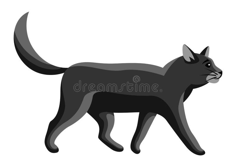 Stylized Illustration of Going Cat. Stock Vector - Illustration of care ...