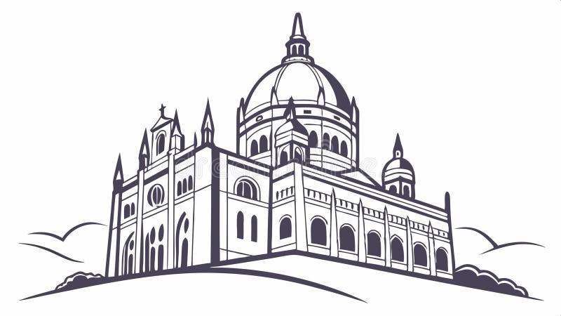 Stylized Illustration of a Grand Historic Building Vector Design ...