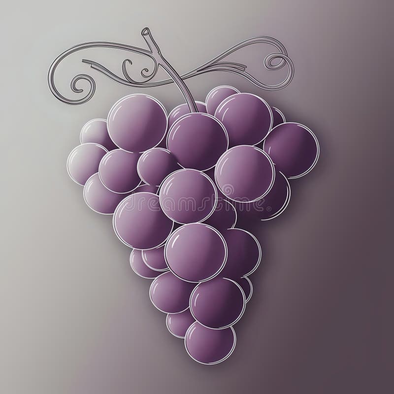 Stylized Illustration of a Grape Cluster Stock Illustration ...